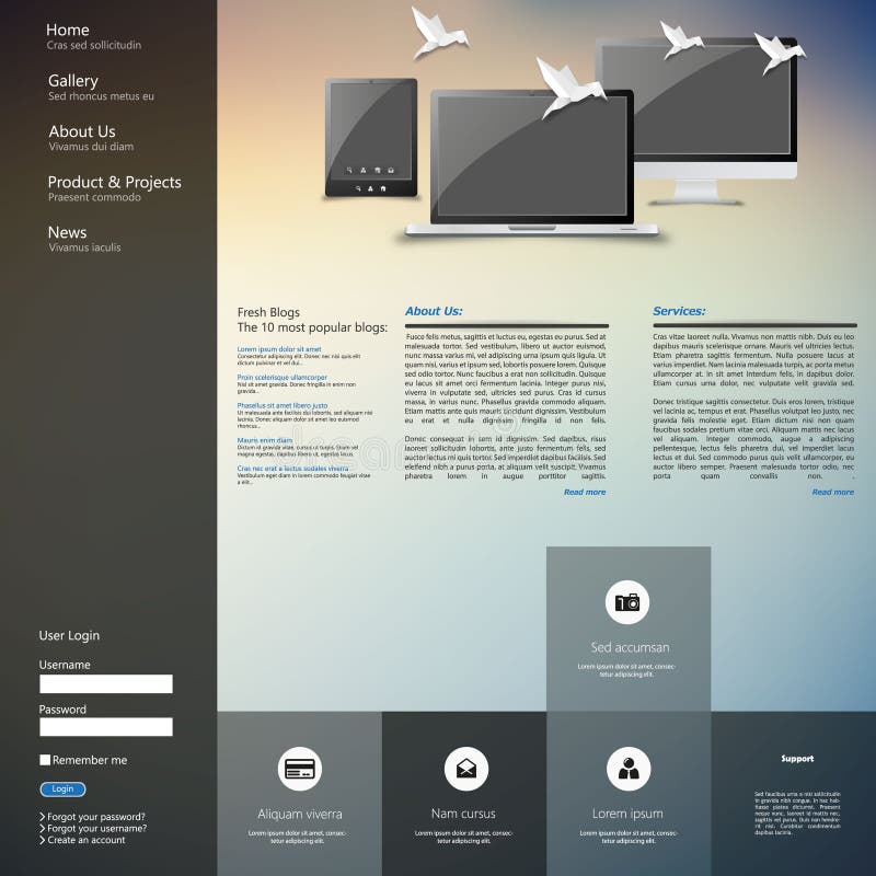 Website template design stock vector. Illustration of flat - 47802267