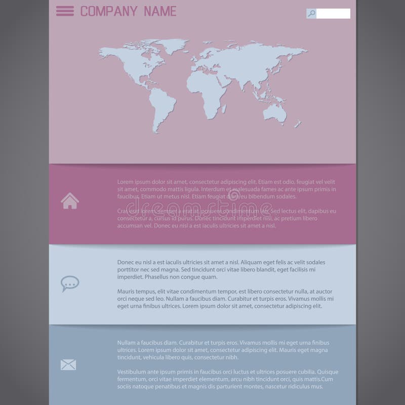 Website Template Design in Pastel Colors Stock Vector - Illustration of ...
