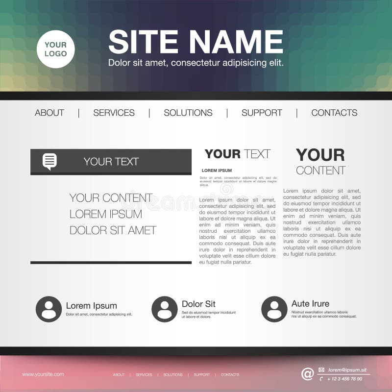 Website template design stock vector. Illustration of concept - 90622010
