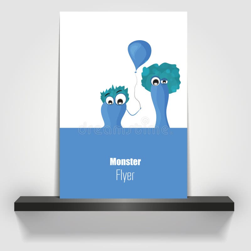 Website Template DesignBlue Monsters on Flyer Design Stock Vector ...