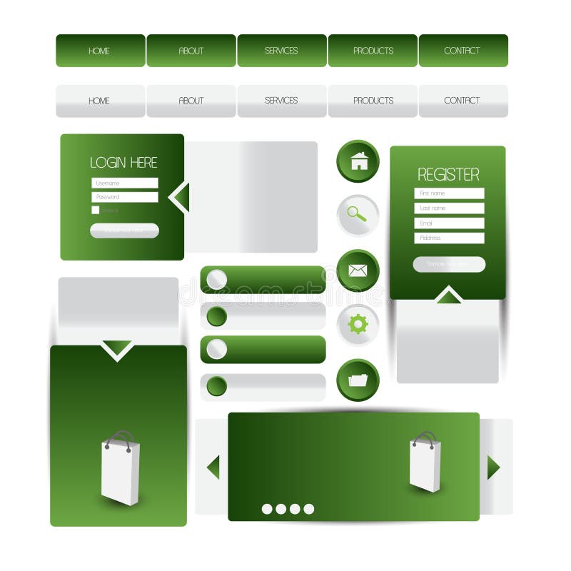 Website Template Element or Ui Kit Web Stock Vector - Illustration of ...