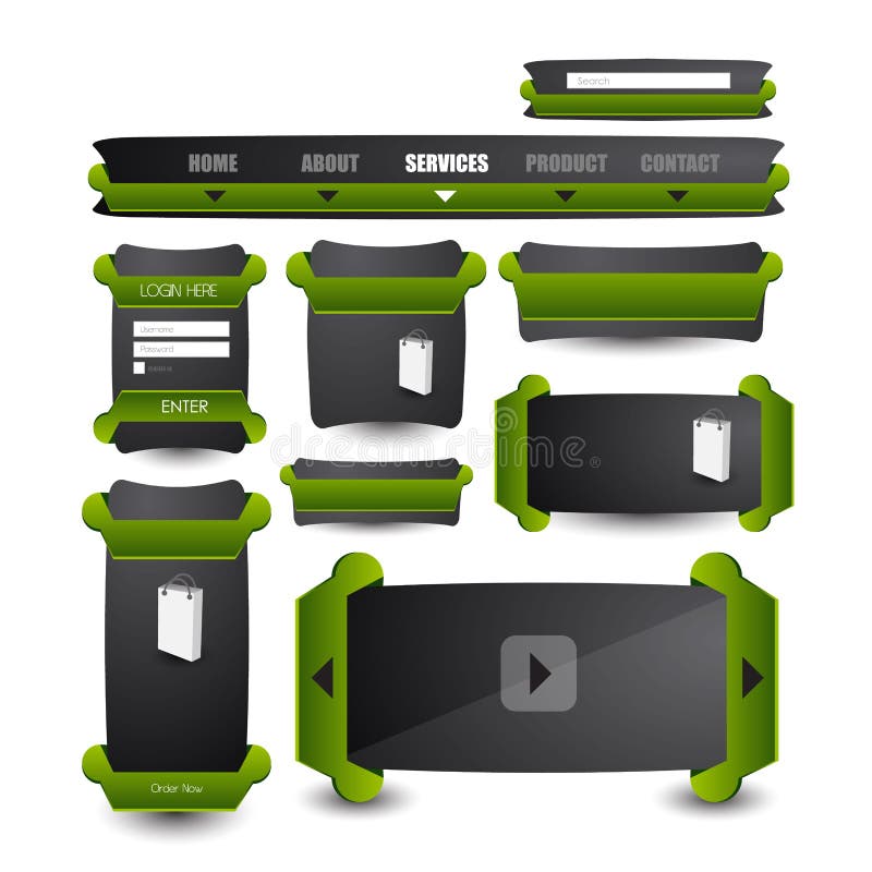 Website Template Element or Ui Kit Web Stock Vector - Illustration of ...