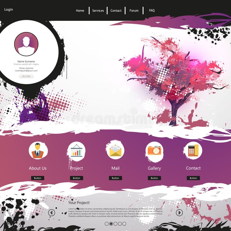 Colorful Professional Website Template Design Stock Vector ...