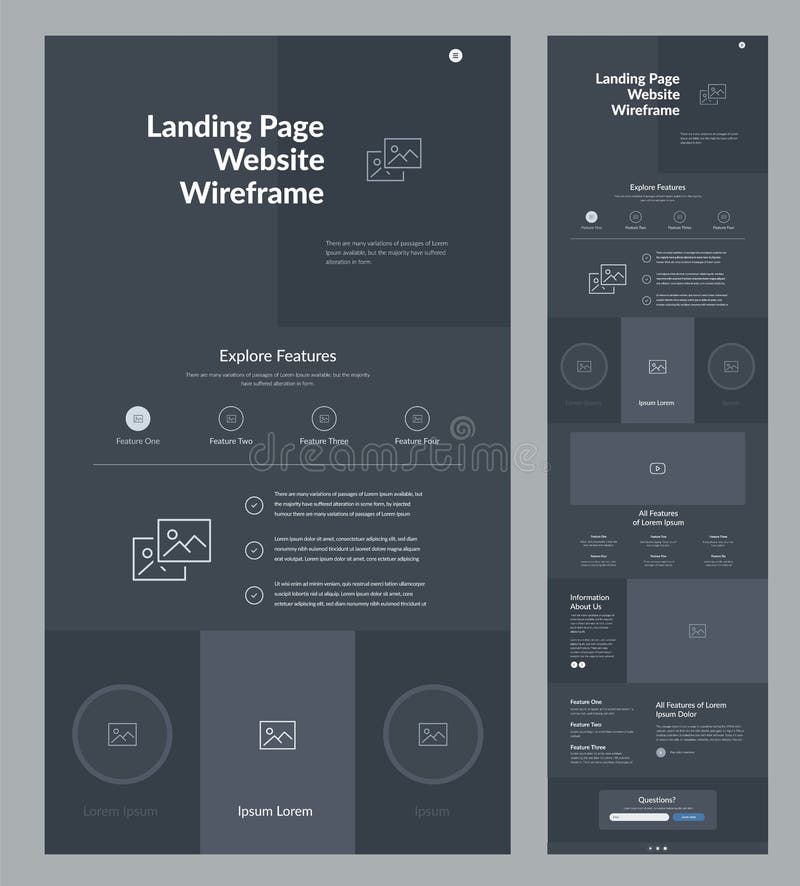 Dark web site template stock vector. Illustration of grey - 19127392