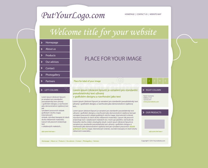 Website Template Layout with Text Stock Illustration - Illustration of ...