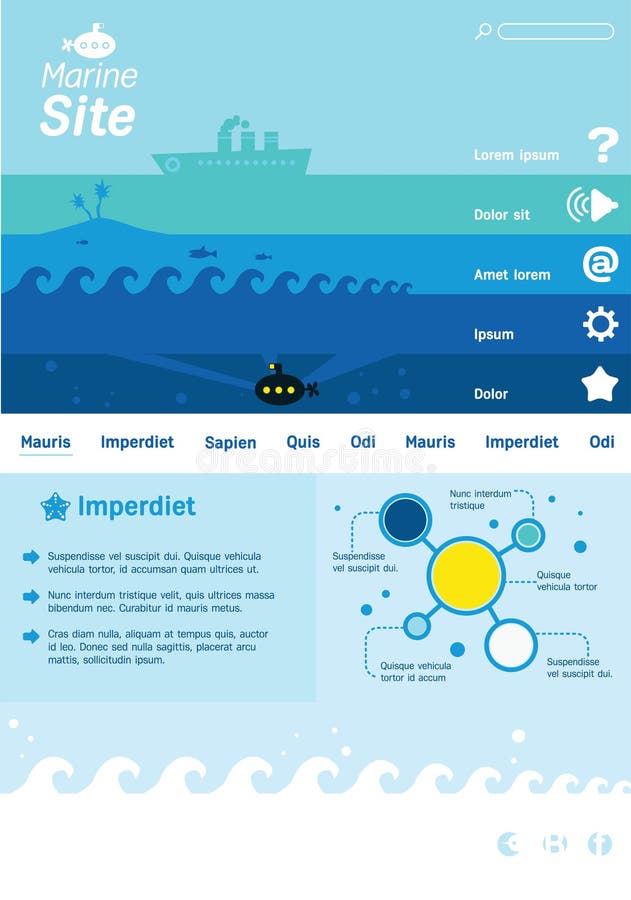 Vector Paper Cut Underwater World Landing Page Website Template Stock ...