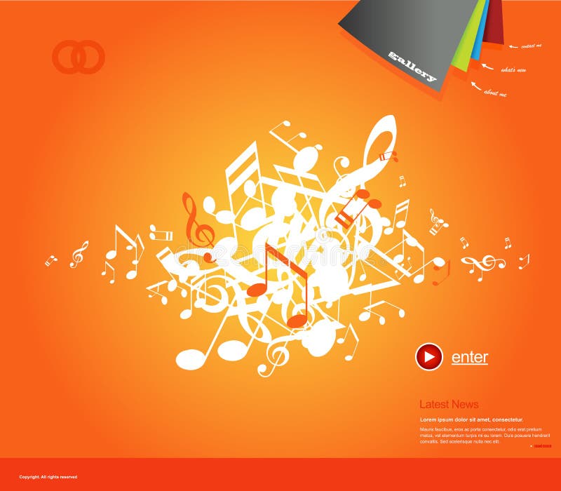 Musical website template. stock vector. Illustration of stripes - 15269714