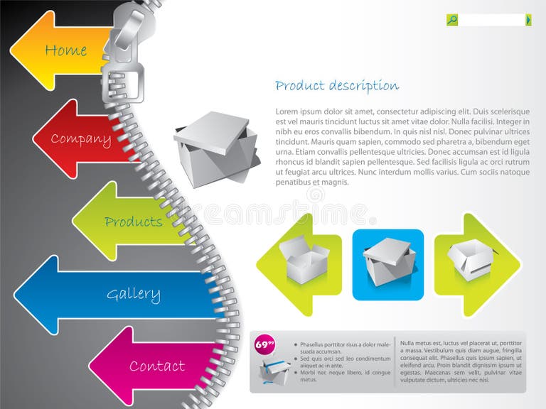 Website Template for Product Presentation Stock Vector - Illustration ...