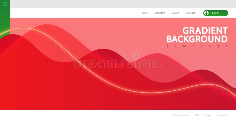 Website Template with Red Abstract Wavy Background Stock Vector ...