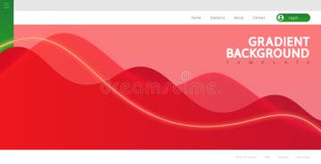 Website Template with Red Abstract Wavy Background Stock Vector ...