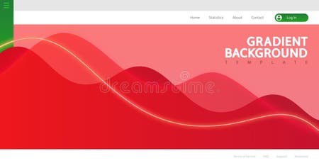 Website Template with Red Abstract Wavy Background Stock Vector ...