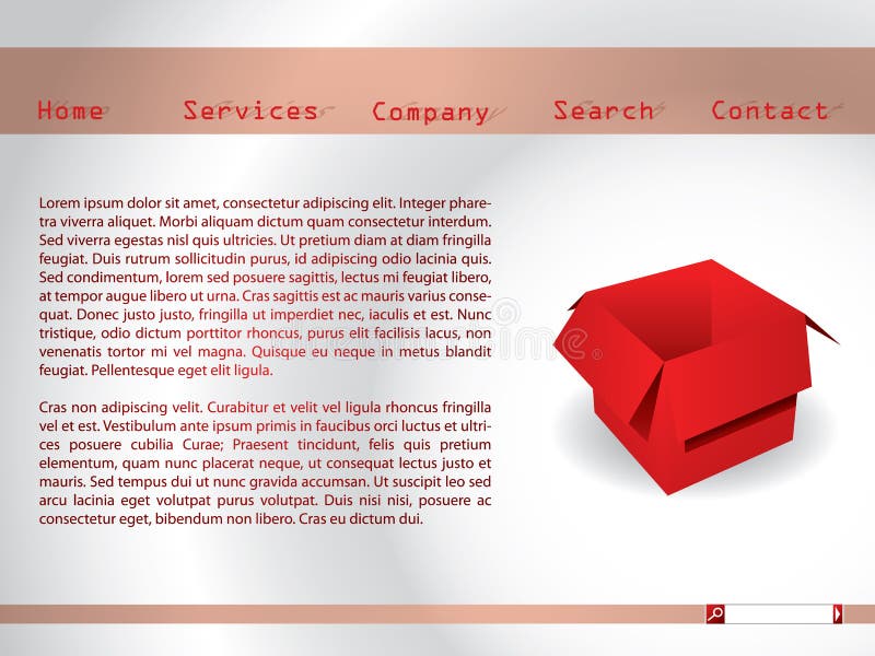 Website Template with Red Box Stock Vector - Illustration of navigation ...