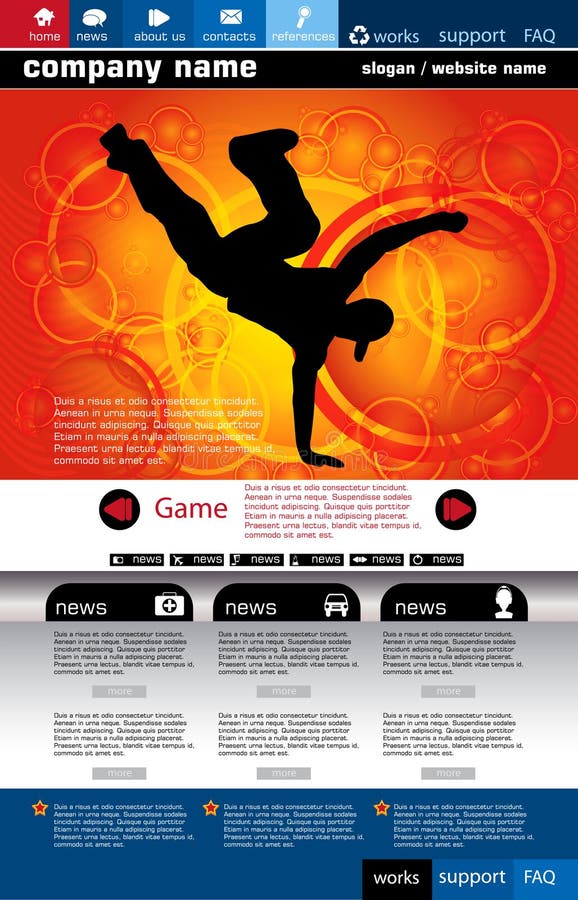 Website Template Vector stock vector. Illustration of funky - 15296646