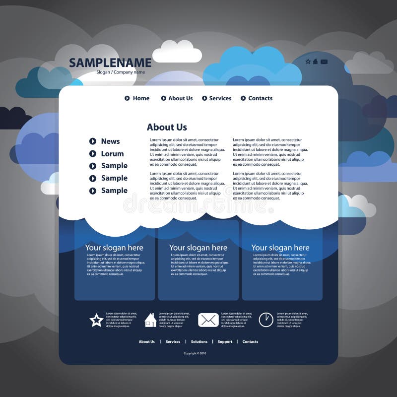 Website Template Vector stock vector. Illustration of menu - 22023556