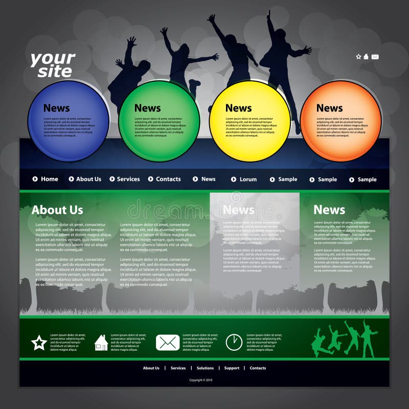 Website Template Vector stock vector. Illustration of city - 22390444