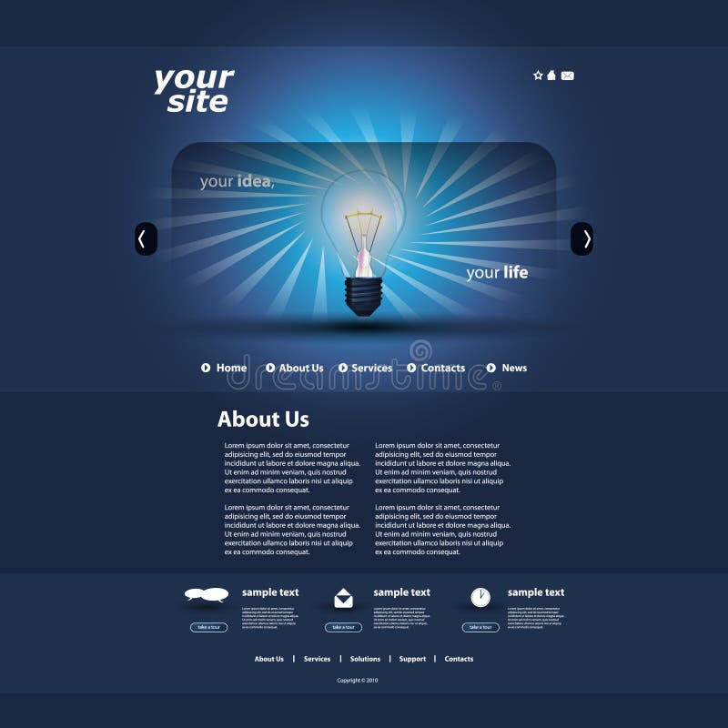 Website Template Vector stock vector. Illustration of navigation - 24345810