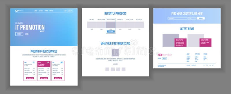Website Template Vector. Page Business Project. Shopping Online Landing ...