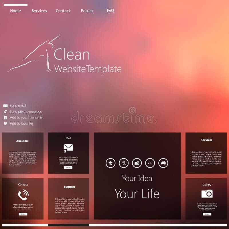 Website Template Open Notepad with Bookmarks Stock Vector ...