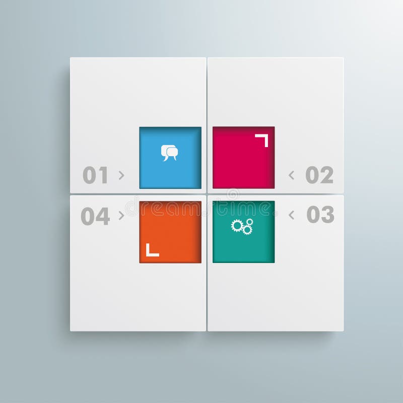 Website Template White 4 Squares 4 Options PiAd Stock Vector ...