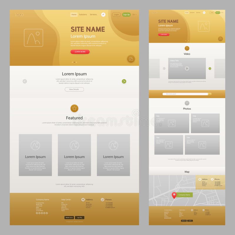 Website Template Yellow stock vector. Illustration of yellow - 248267874