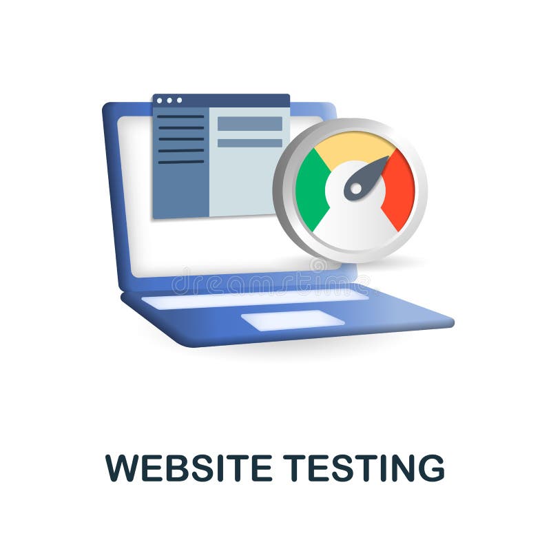 Website Testing Icon. 3d Illustration from Web Development Collection ...