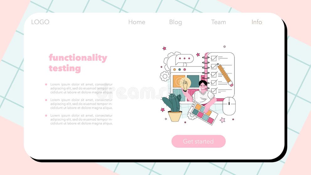 Website Testing Web Banner or Landing Page. Code Testing Stock Vector ...