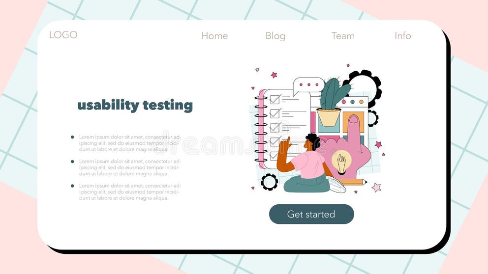 Website Testing Web Banner Or Landing Page Code Testing Stock Vector Illustration Of Digital