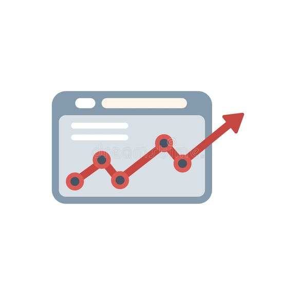 Website Traffic Growing Up Shown on Graph Chart Stock Illustration ...
