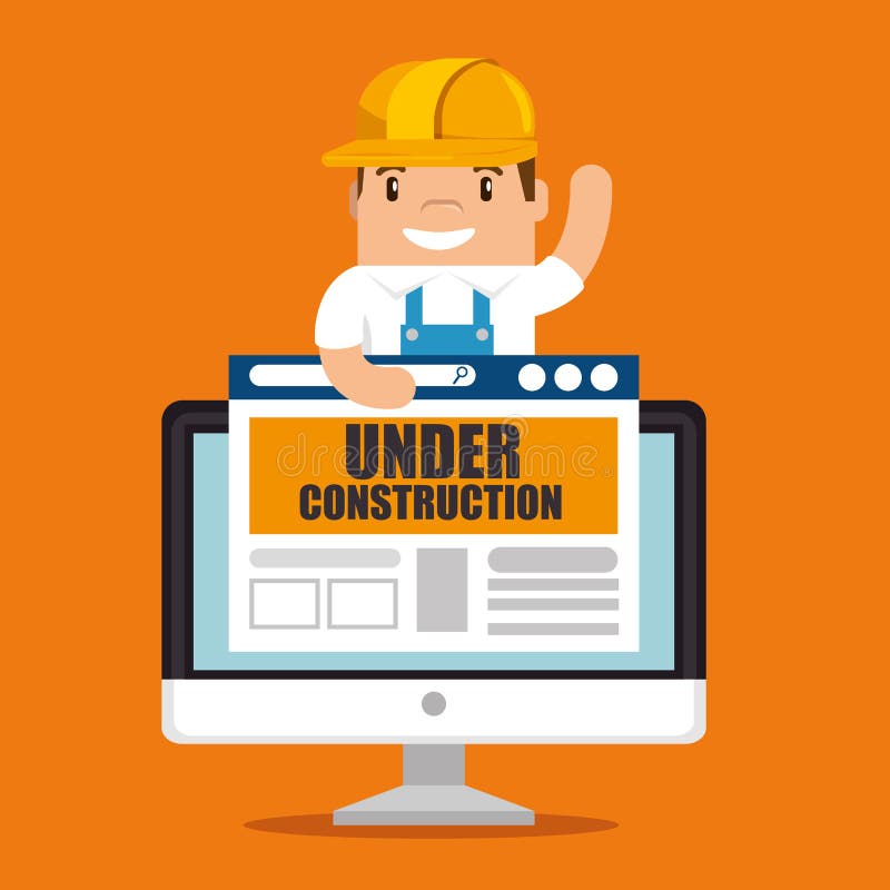 Website Under Construction Background Stock Vector - Illustration of barrier, stop: 109810178