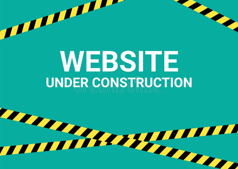 Website Under Construction Banner Sign. Warning Tape Website Design ...