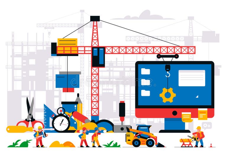 The Website is Under Construction. Error Page, Maintenance Stock Vector ...