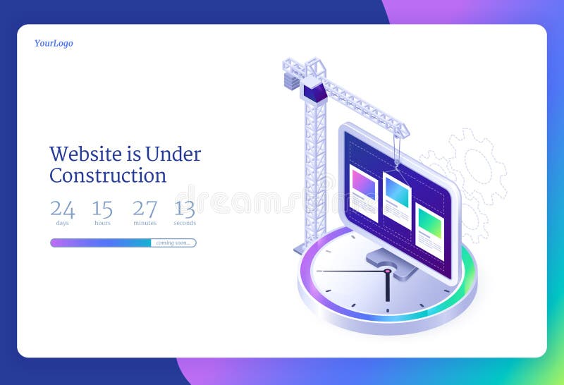 Website Under Construction Isometric Landing Page Stock Vector ...