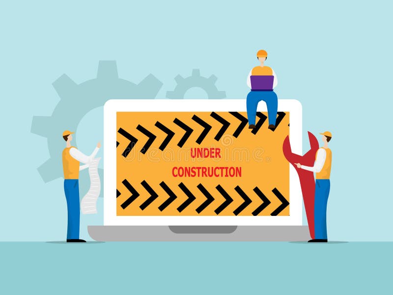 Website Under Construction with Laptop and Engineer Stock Vector ...
