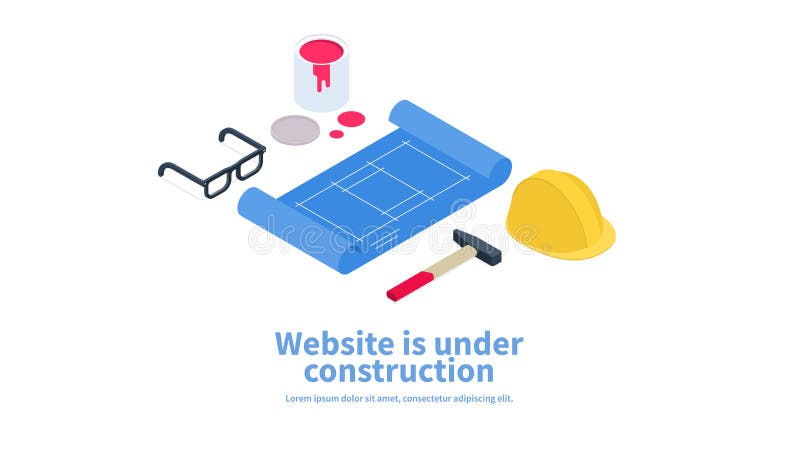 Website Under Construction Page Stock Vector - Illustration of sign ...