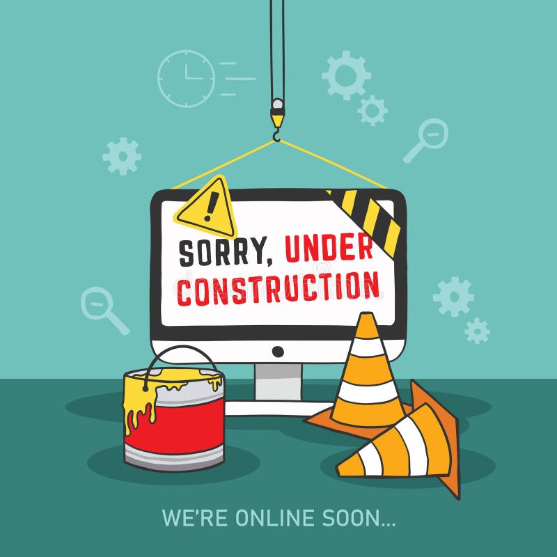 A Website Under Construction Vector Illustration Stock Vector ...