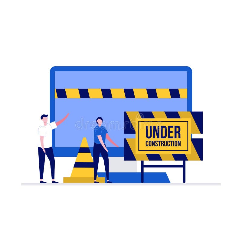Website Under Construction Vector Illustration Concept with Characters ...