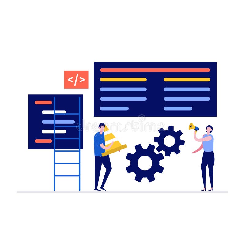 Website Under Construction Vector Illustration Concept with Characters ...