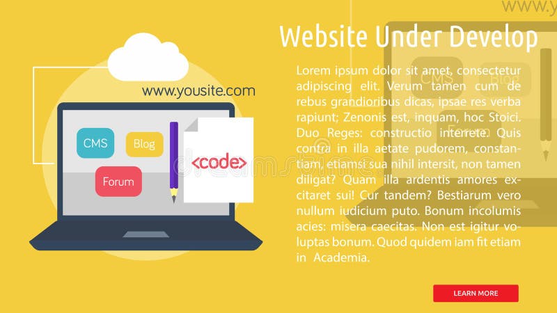 Website Under Develop Conceptual Banner Stock Vector - Illustration of ...