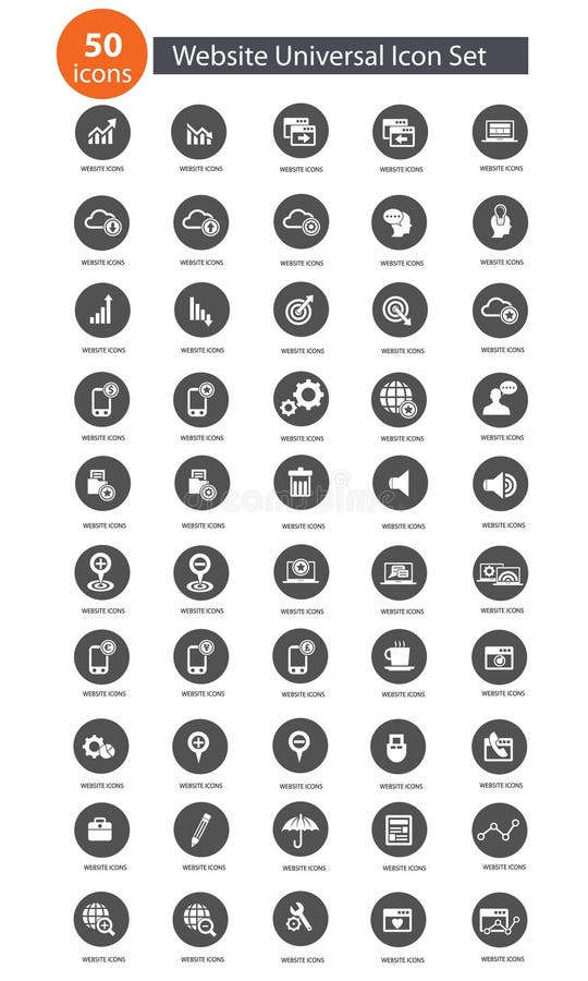 Website Universal Icons,Gray Version Stock Illustration - Illustration ...