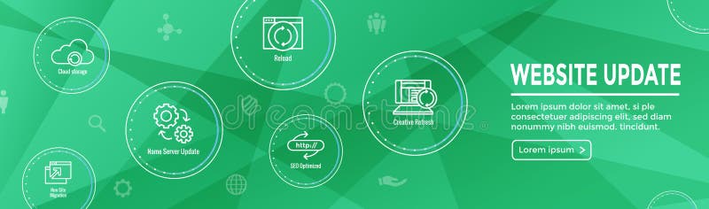Website Update Icon Set with Web Header Banner Stock Vector ...