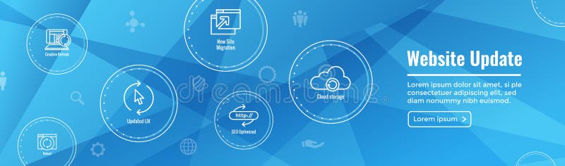 Website Update Icon Set with Web Header Banner Stock Vector ...