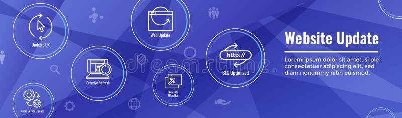 Website Update Icon Set with Web Header Banner Stock Vector ...
