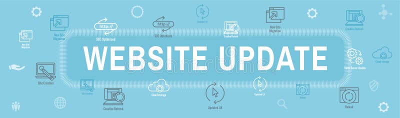 Website Update Icon Set with Web Header Banner Stock Vector ...