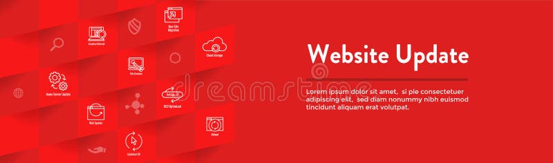 Website Update Icon Set with Web Header Banner Stock Vector ...