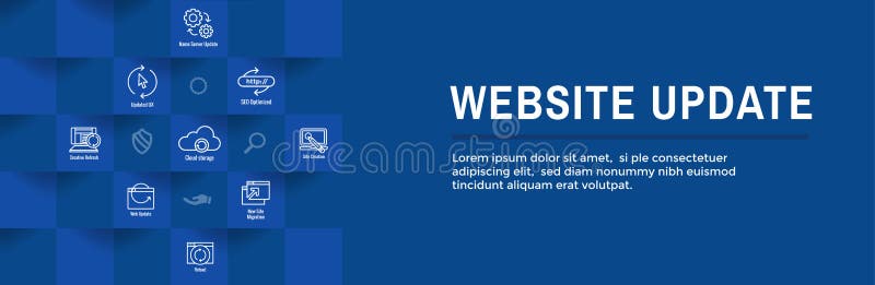 Website Update Icon Set with Web Header Banner Stock Vector ...