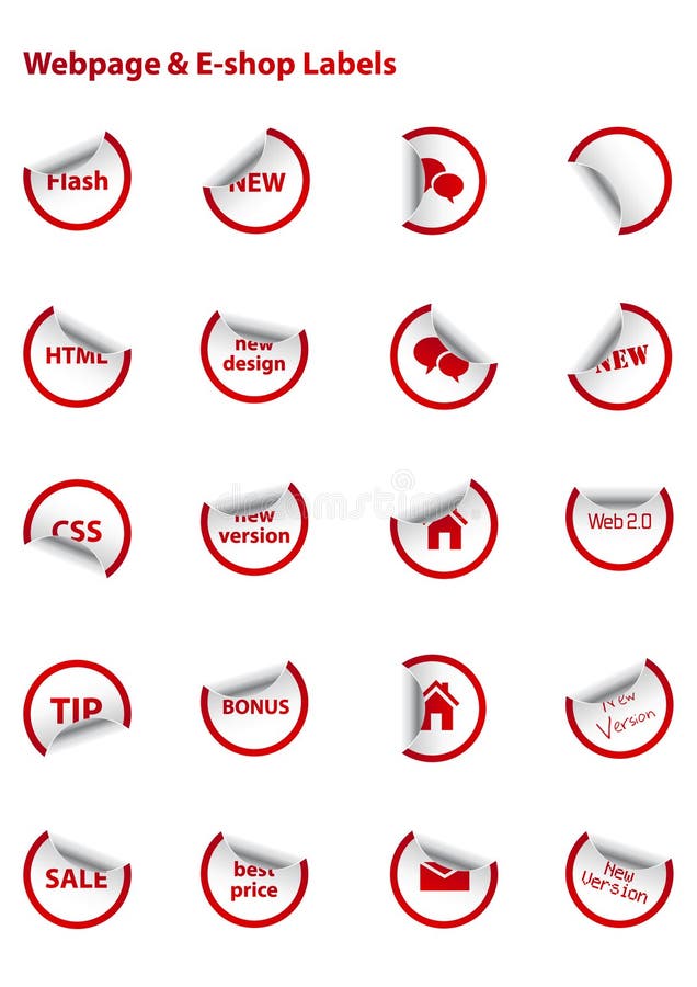 Vector labels with ribbon. stock vector. Illustration of decor - 11994815