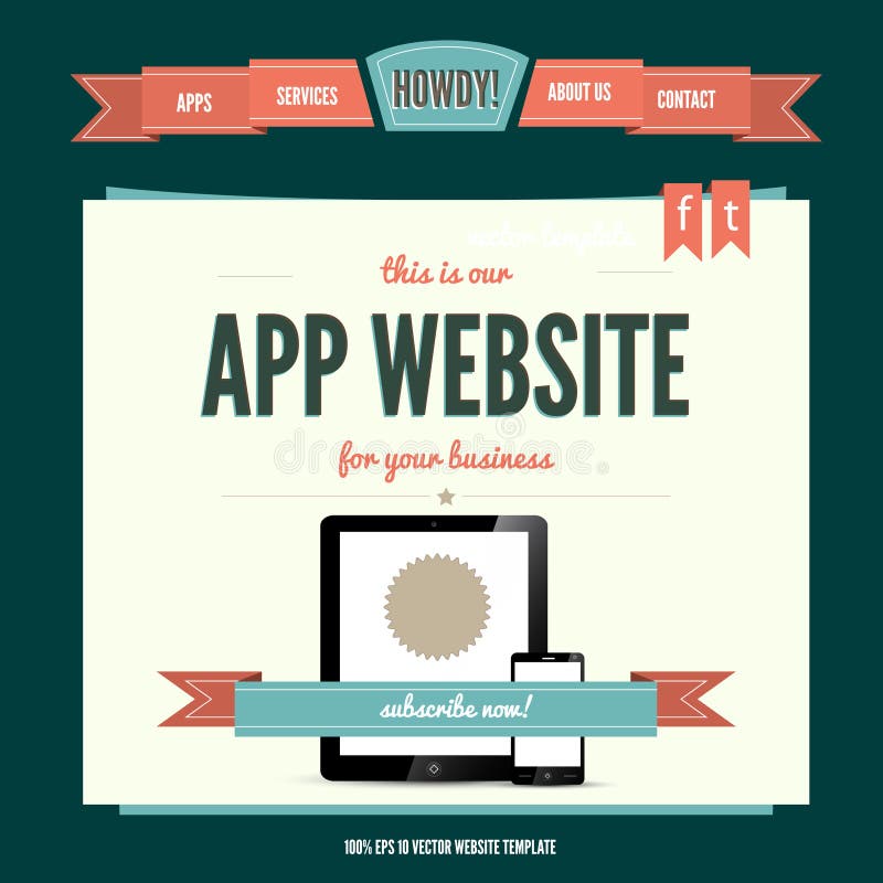 Vintage-retro website stock vector. Illustration of hello - 19420929