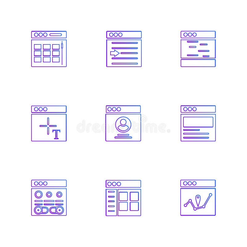 Website Web User Interface Web App Eps Icons Set Vector Stock