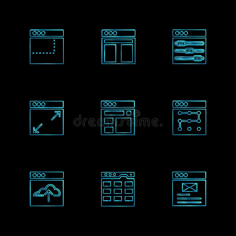 Website Web User Interface Web App Eps Icons Set Vector Stock