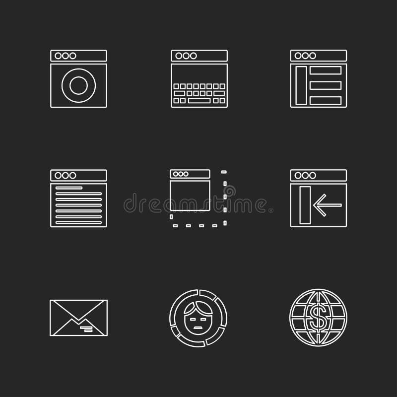 Website Web User Interface Web App Eps Icons Set Vector Stock